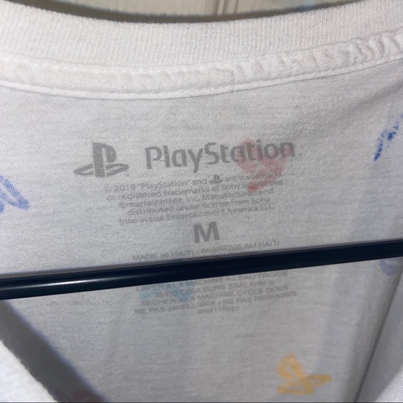 Sony | Shirts | Sony Playstation Logo White T Shirt All Over ...